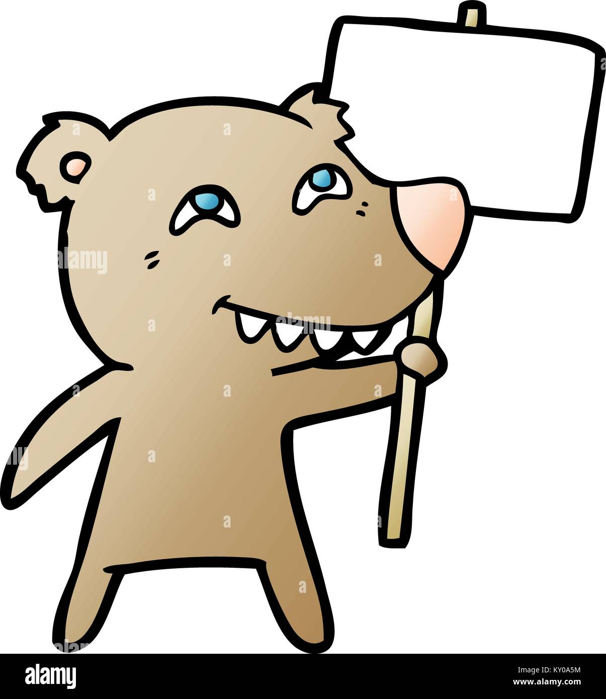 bear cartoon character with protest sign Stock Vector Image & Art - Alamy