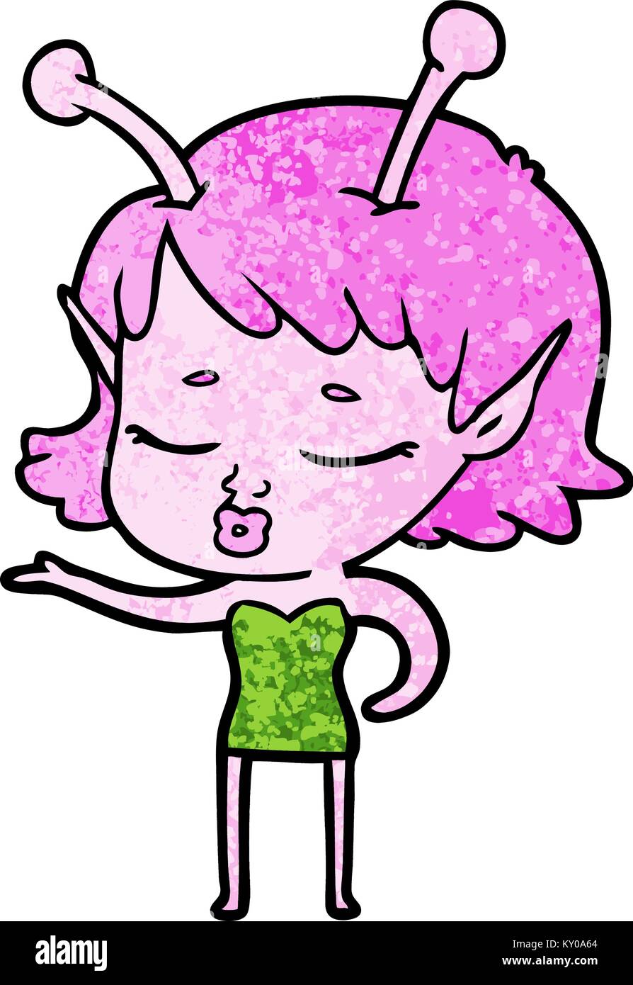 cute alien girl cartoon Stock Vector Image & Art - Alamy