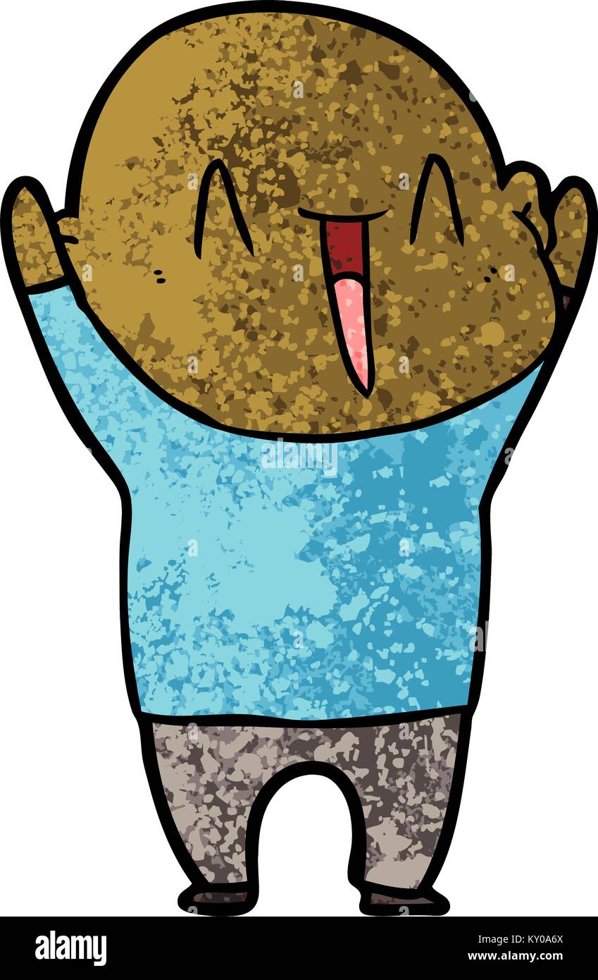 happy cartoon bald man Stock Vector Image & Art - Alamy