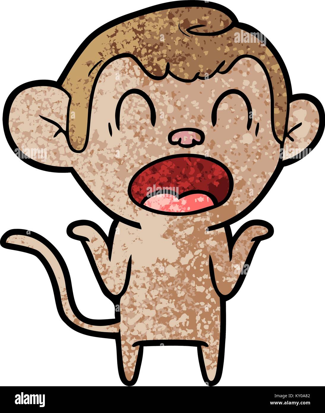 shouting cartoon monkey shrugging shoulders Stock Vector Image & Art ...