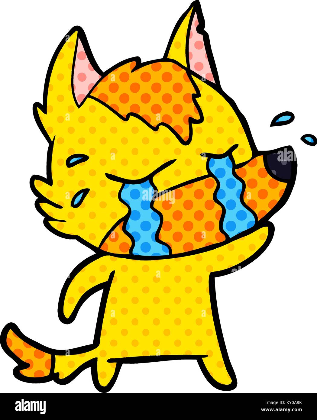 sad little fox cartoon character Stock Vector Image & Art - Alamy