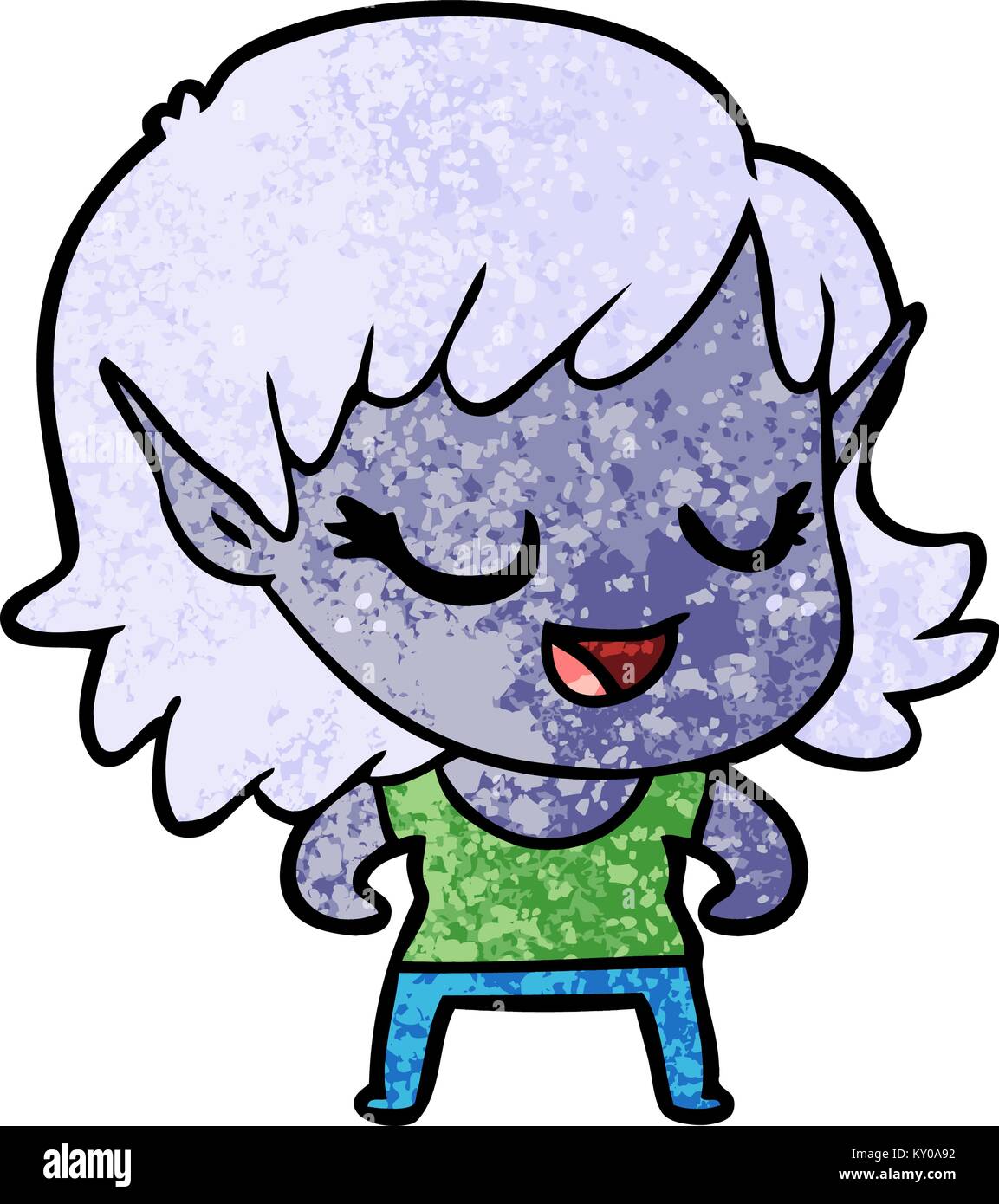 happy cartoon elf girl Stock Vector Image & Art - Alamy