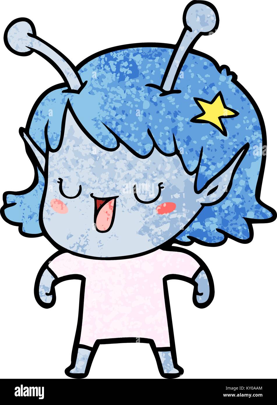 happy alien girl cartoon Stock Vector Image & Art - Alamy