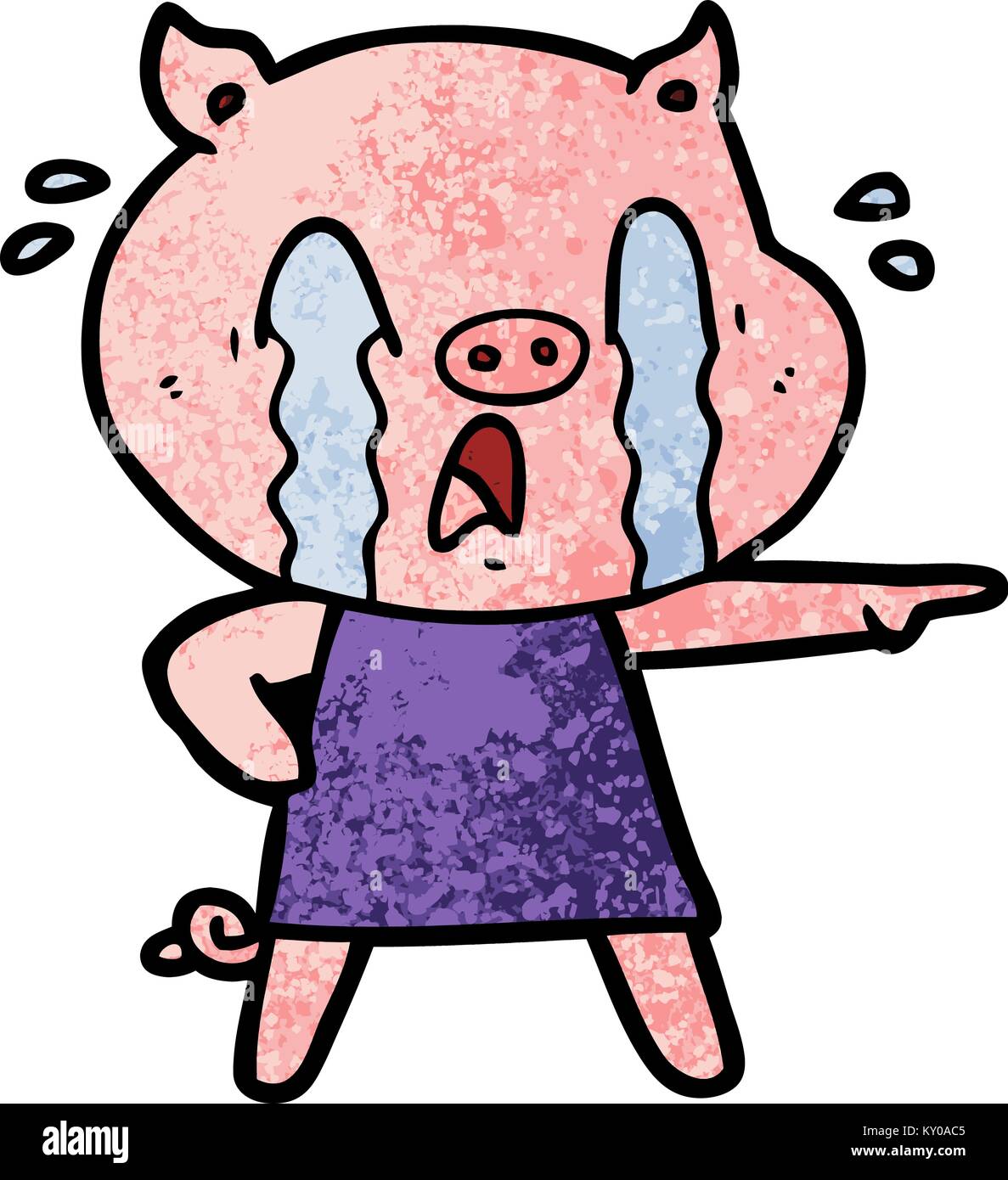 crying pig cartoon wearing human clothes Stock Vector Image & Art - Alamy
