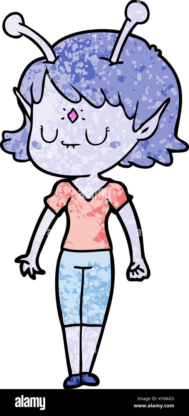 cartoon alien girl Stock Vector Image & Art - Alamy