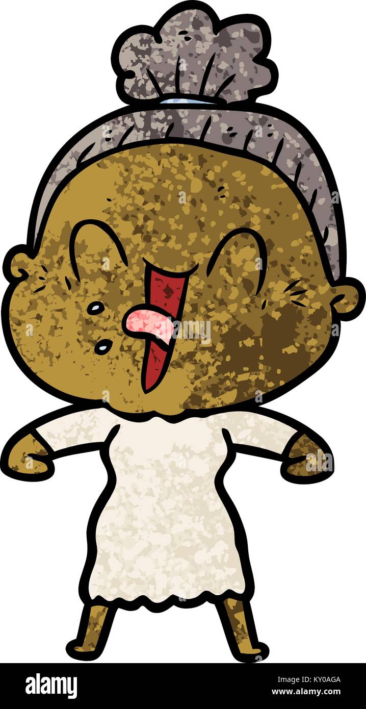 cartoon happy old woman Stock Vector Image & Art - Alamy