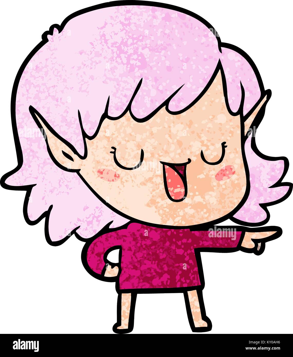 cartoon elf girl Stock Vector Image & Art - Alamy