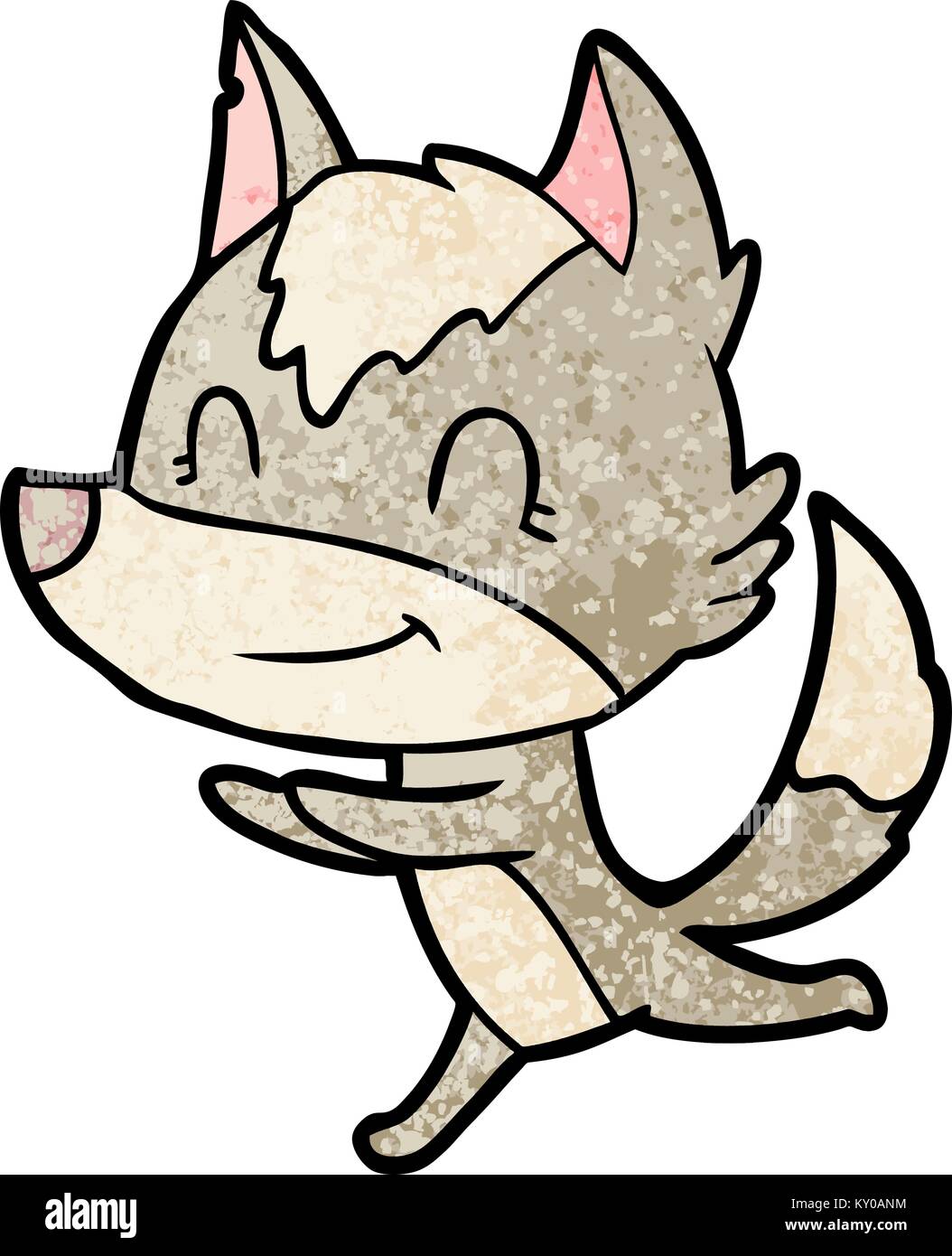 friendly cartoon wolf running Stock Vector Image & Art - Alamy