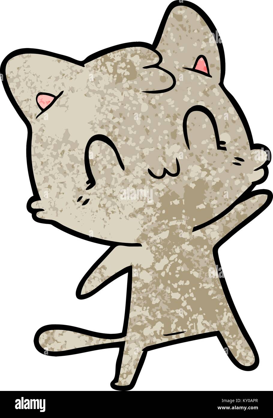 cartoon happy cat Stock Vector Image & Art - Alamy