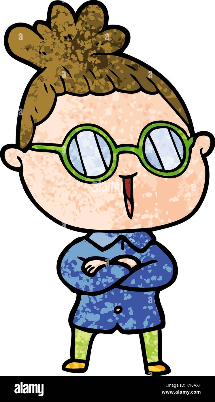 cartoon woman wearing spectacles Stock Vector Image & Art - Alamy