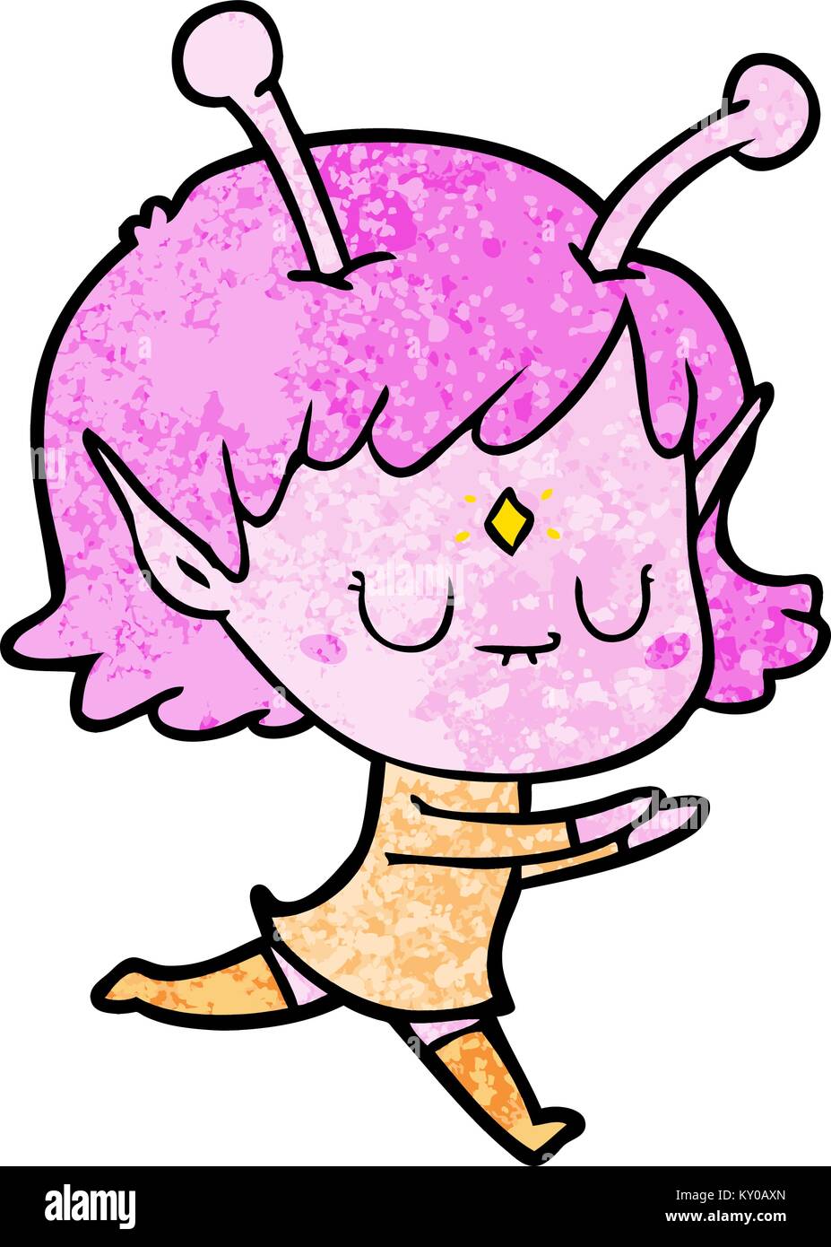 cartoon alien girl Stock Vector Image & Art - Alamy