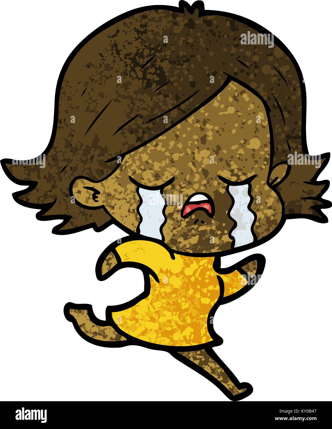 cartoon girl crying whilst running Stock Vector Image & Art - Alamy
