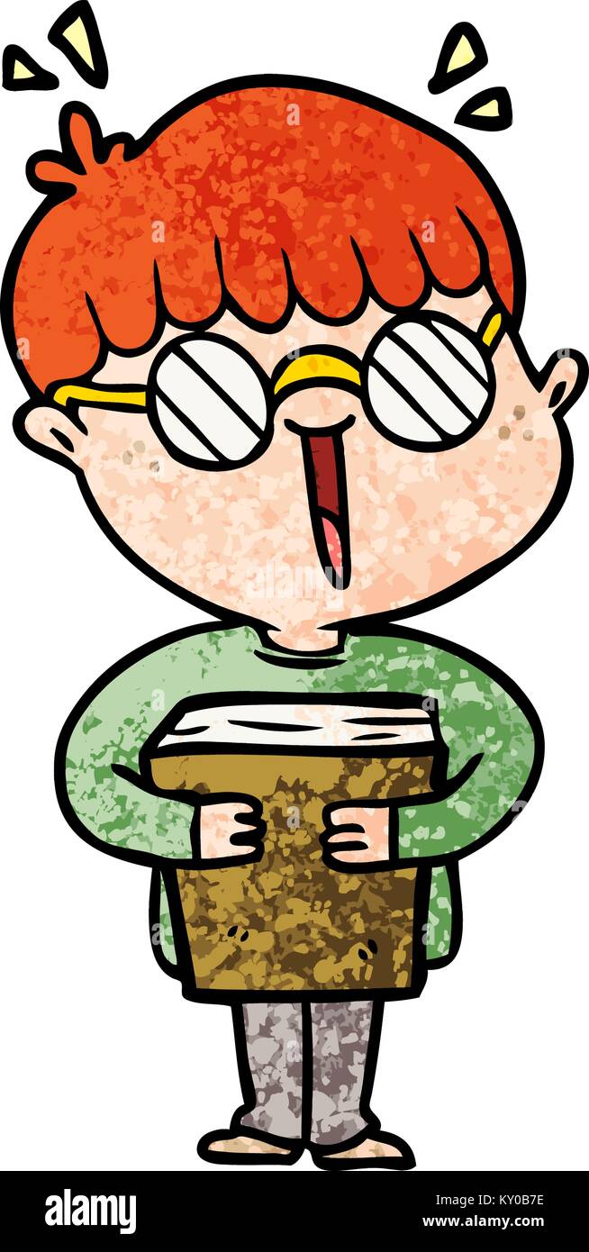 Cute boy cartoon book Stock Vector Images - Alamy