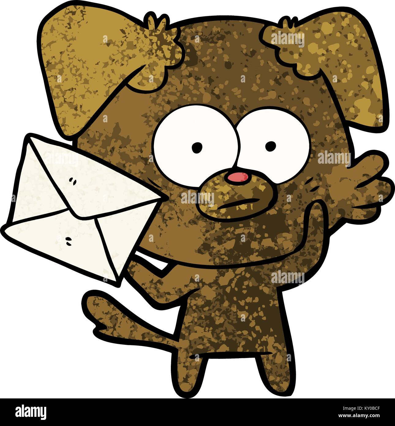 nervous dog cartoon with letter Stock Vector Image & Art - Alamy
