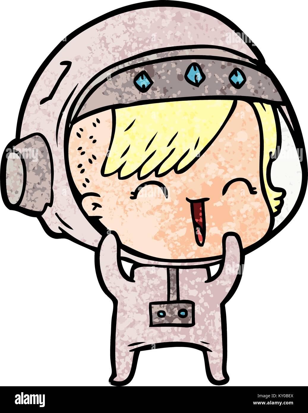 cartoon laughing astronaut girl Stock Vector Image & Art - Alamy