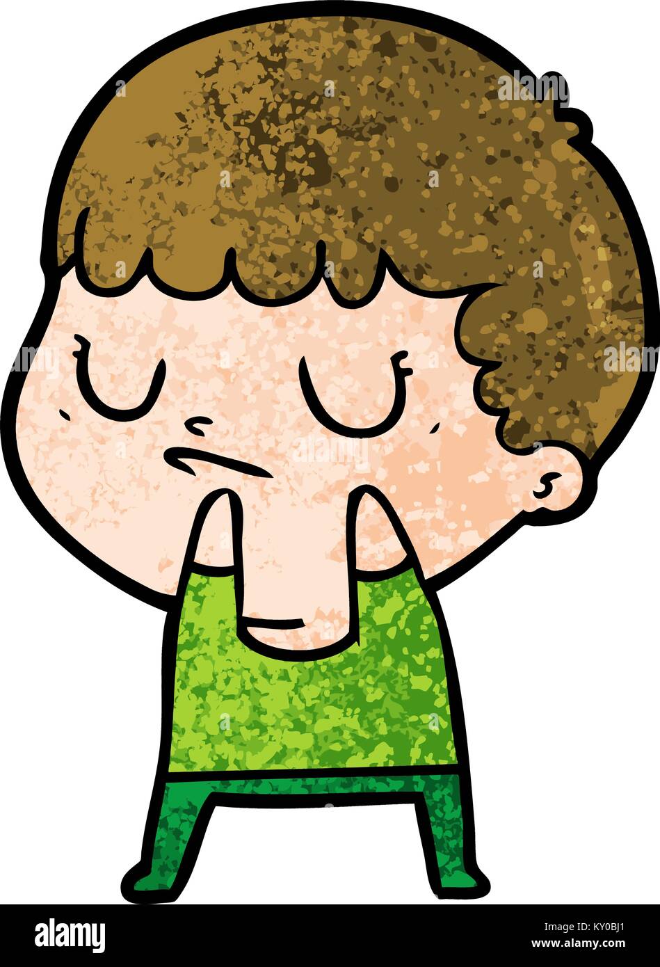 cartoon grumpy boy Stock Vector Image & Art - Alamy