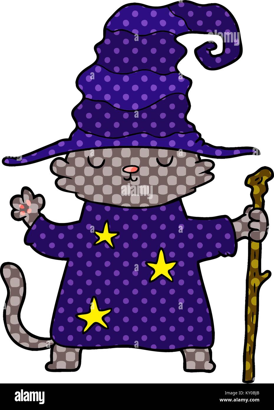 cartoon cat wizard Stock Vector Image & Art - Alamy