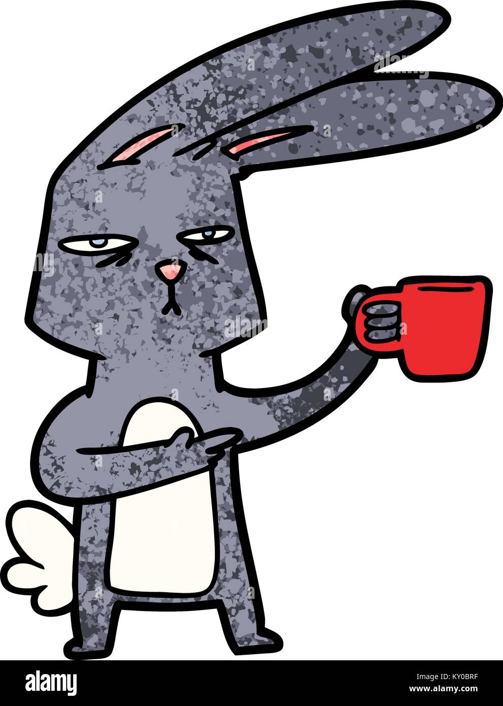 cartoon rabbit with coffee Stock Vector Image & Art - Alamy