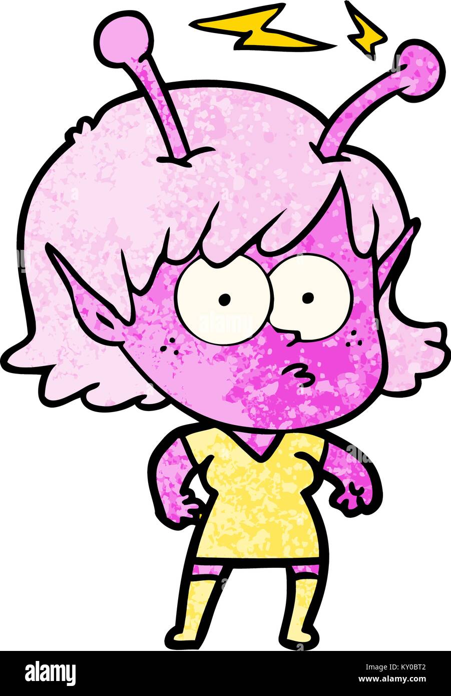 cartoon alien girl Stock Vector Image & Art - Alamy