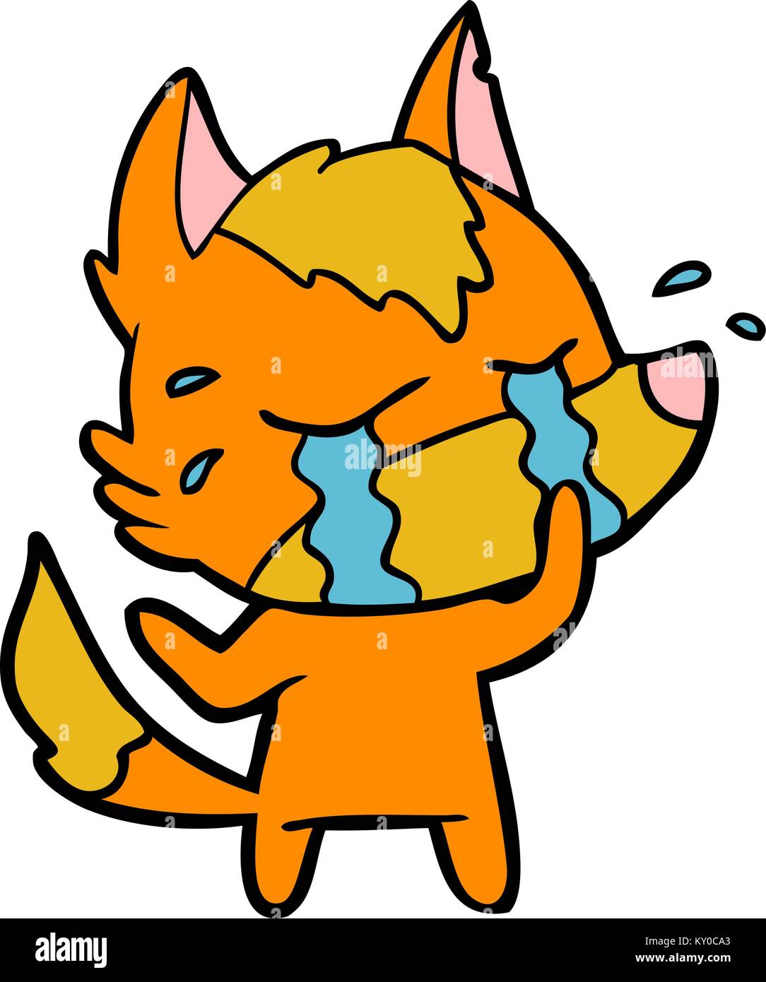 sad little fox cartoon character Stock Vector Image & Art - Alamy