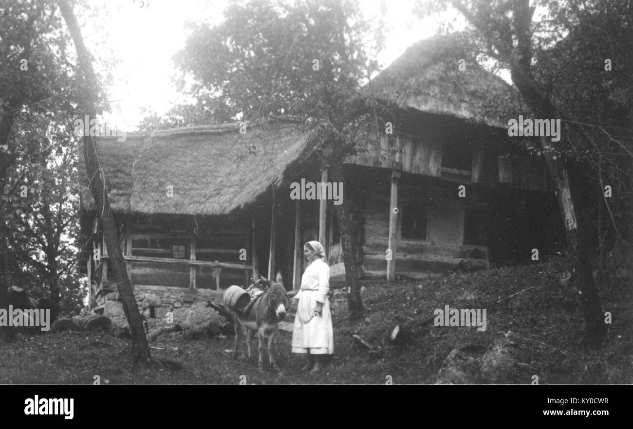Image of a house labeled “na glagol” (interpreted as ‘on the verb’ in ...