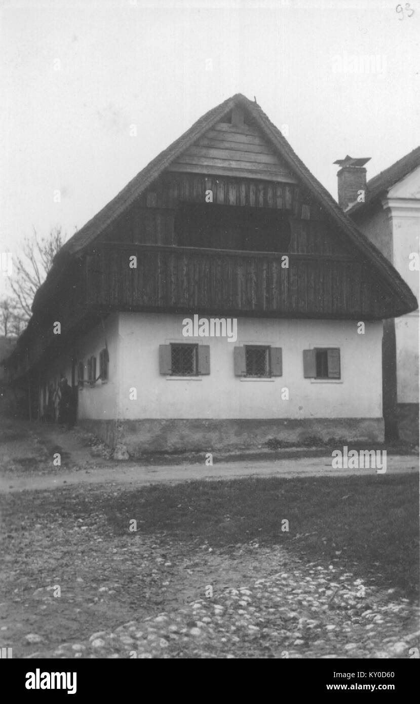 The house in Loki pri Mengsu, Slovenia, shows traditional rural ...
