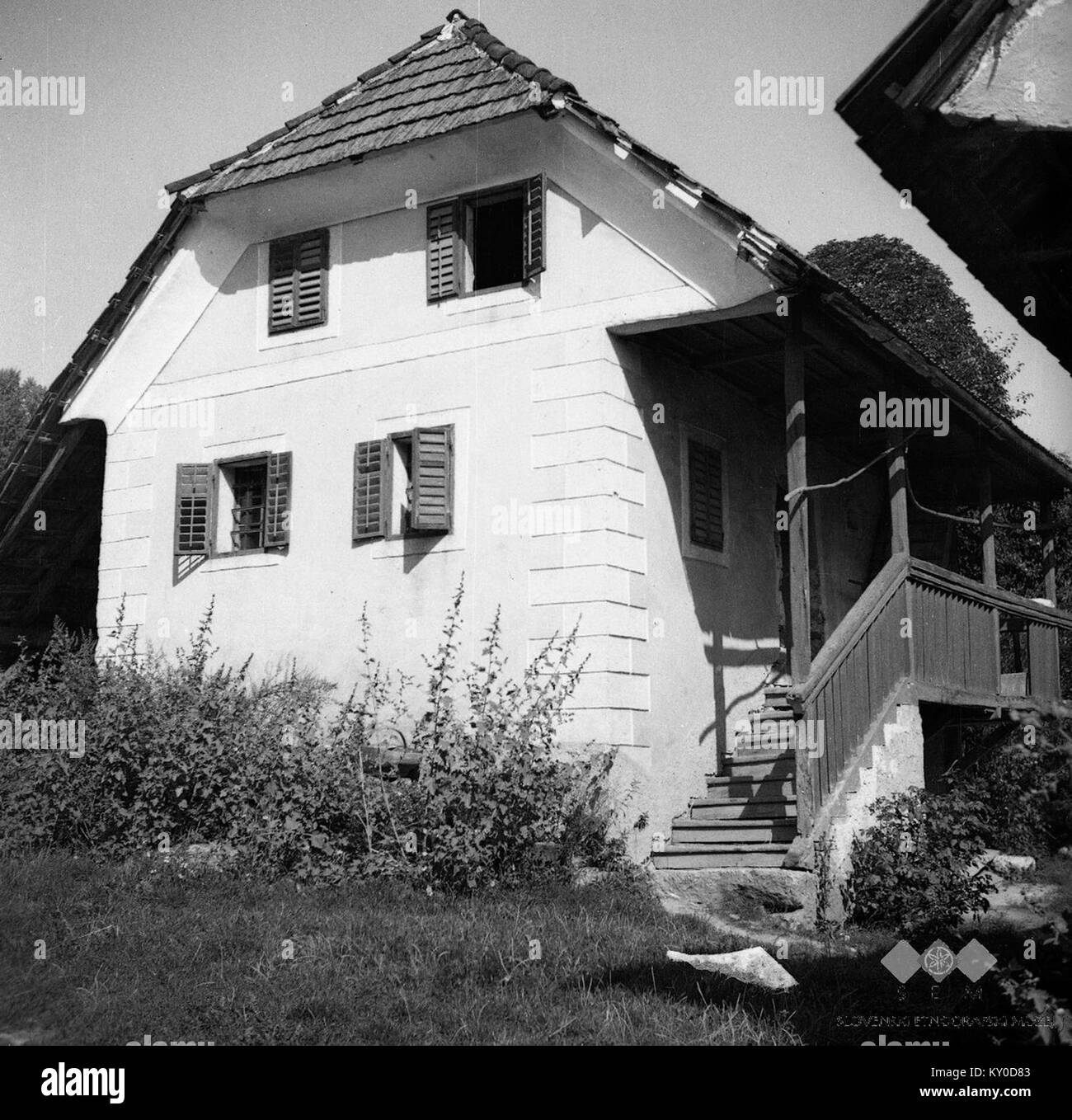 This house in Velike Pece, built in 1950, demonstrates post-World War ...