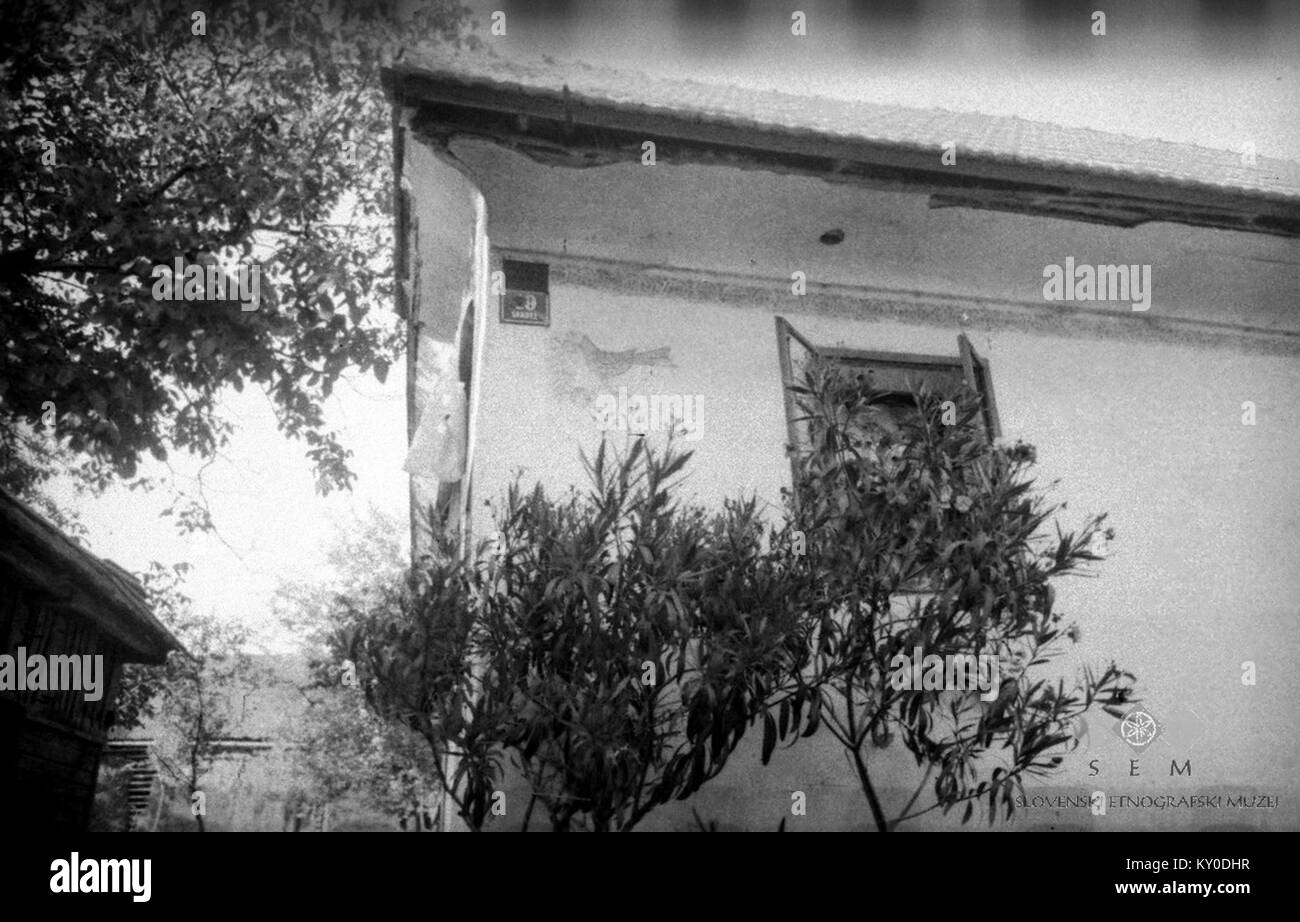 Photograph from 1948 shows a house in Gradež, Slovenia with a ...