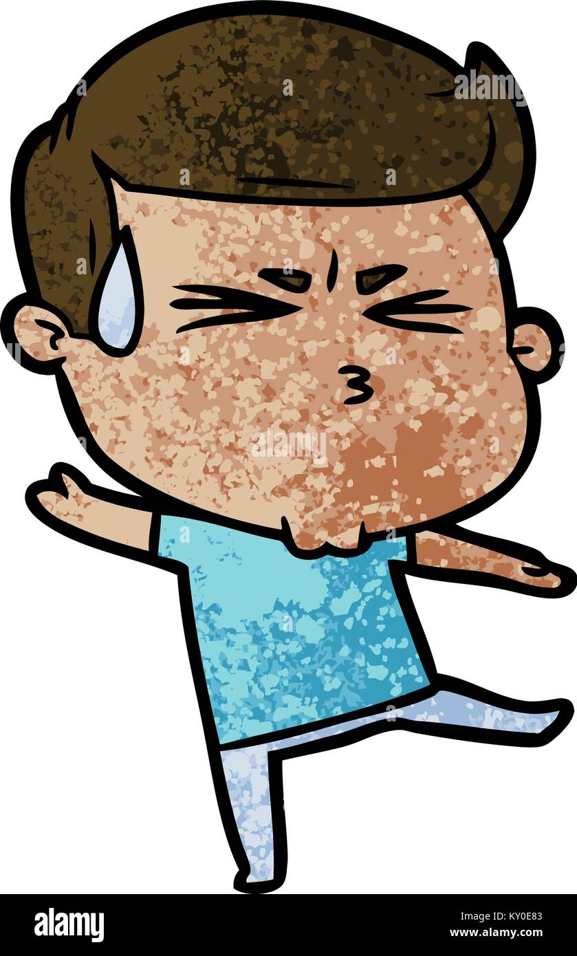 cartoon man sweating Stock Vector Image & Art - Alamy