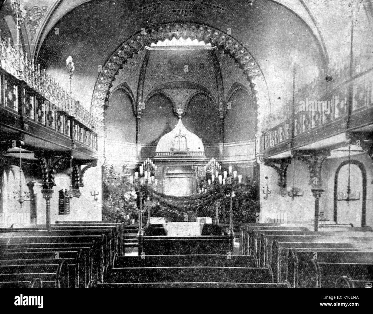 An interior view of a synagogue from the 'HL Damals' series, showcasing ...