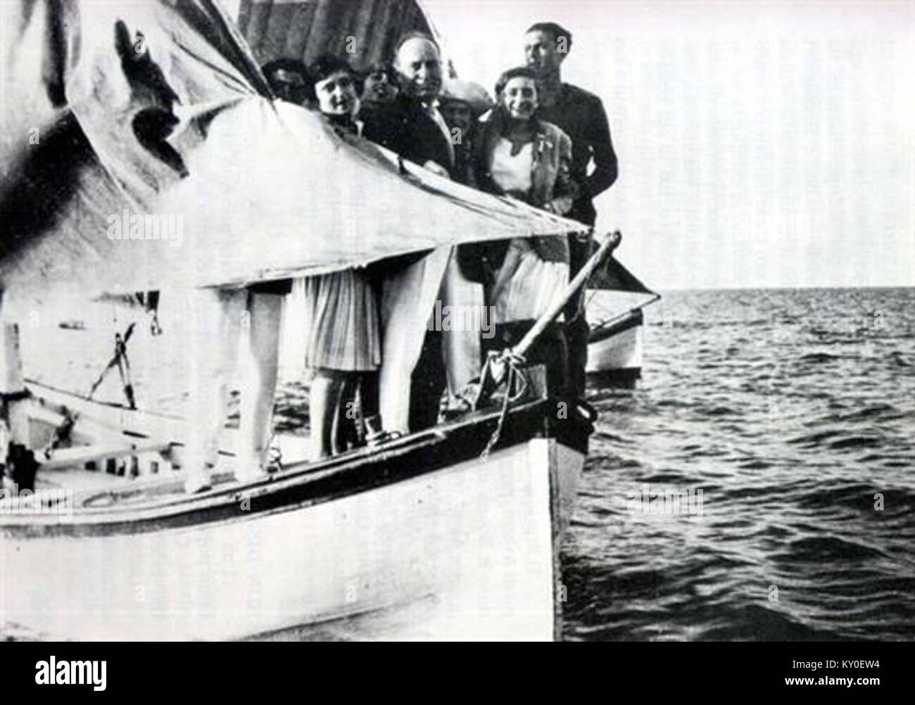 This 1933 photograph captures the Mussolini family on a boat in ...