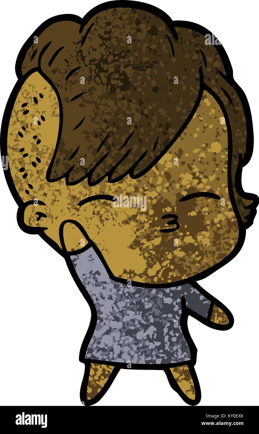 cartoon squinting girl Stock Vector Image & Art - Alamy