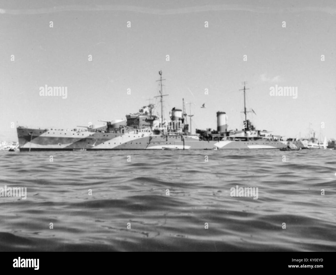 Photograph of the Royal Australian Navy light cruiser HMAS Perth (D29 ...