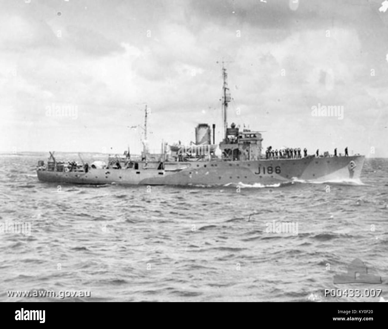 HMAS Ipswich was an Australian naval ship. The photograph, taken during ...