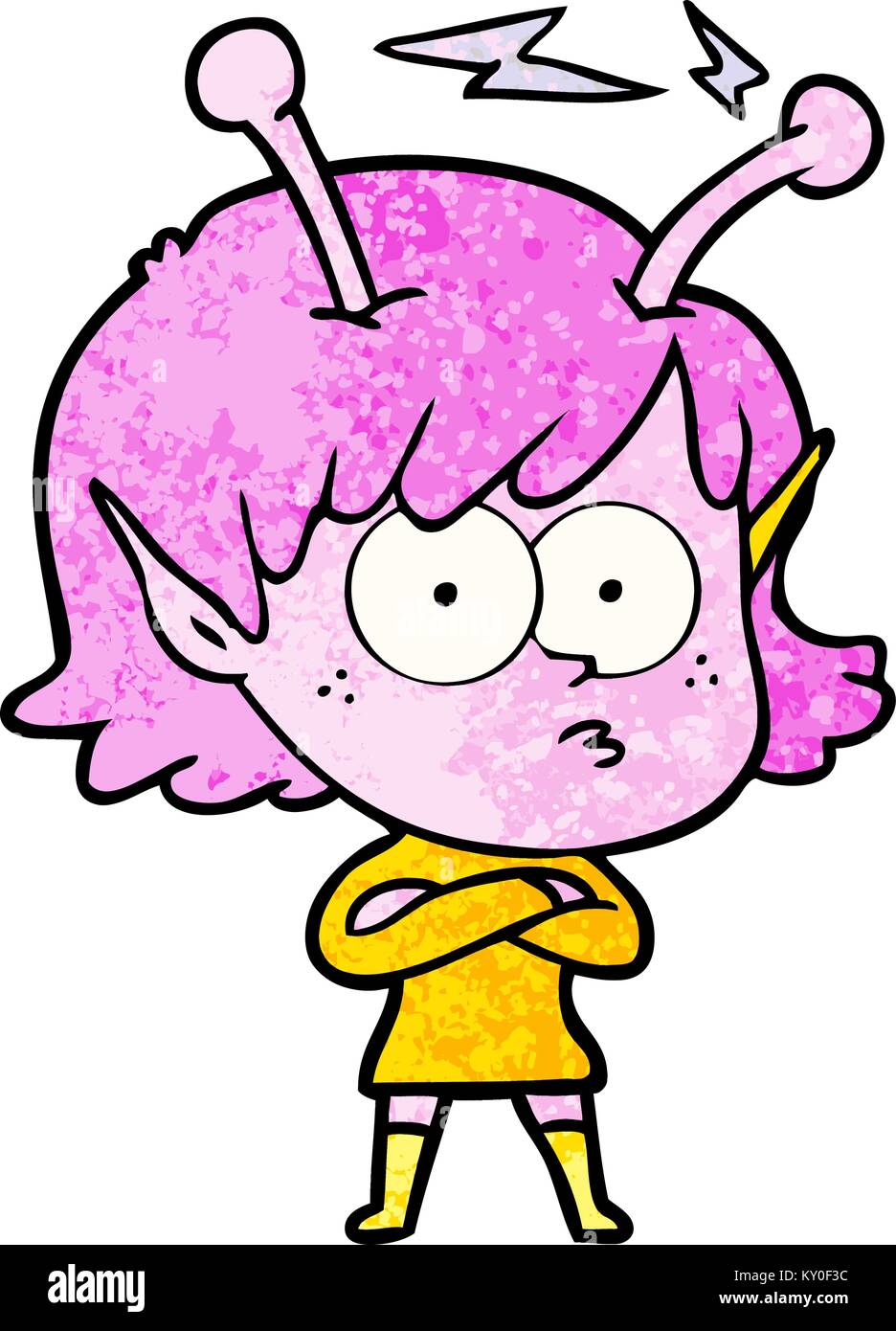 cartoon alien girl Stock Vector Image & Art - Alamy