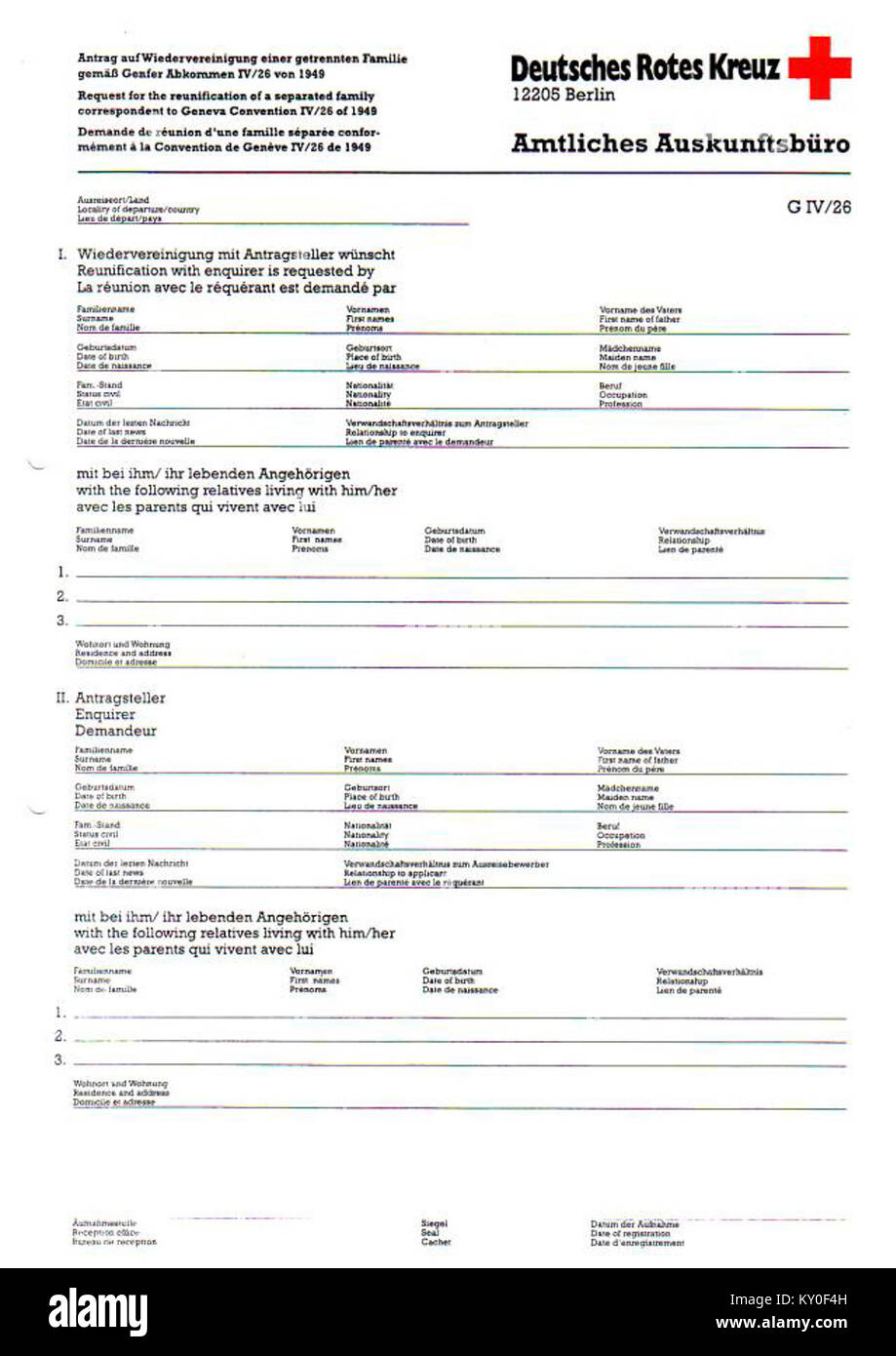 A Familienzusammenführungskarte is a historical family reunification ...