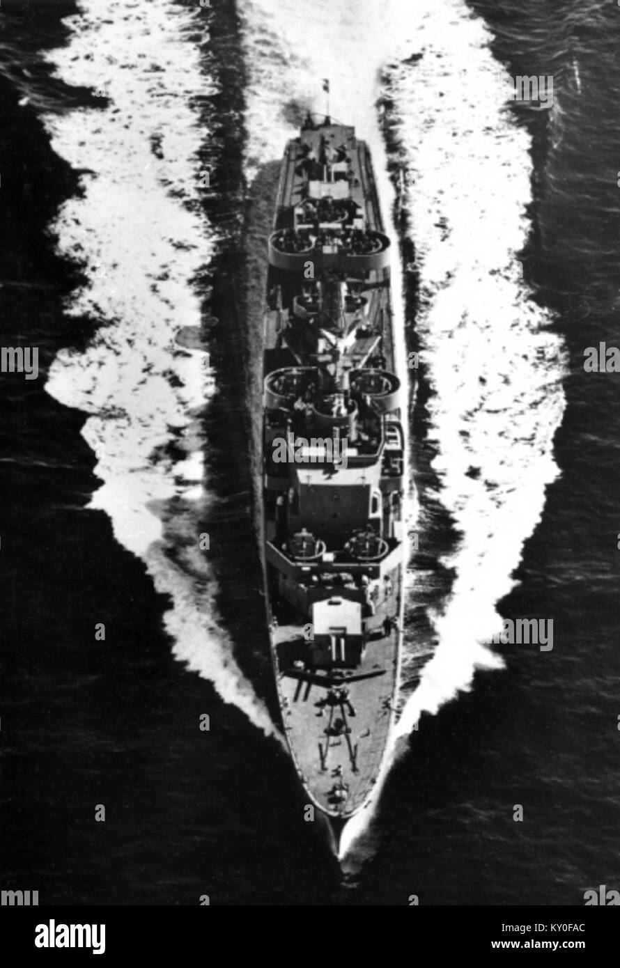 An aerial view of HMS Södermanland, a Swedish Navy submarine ...