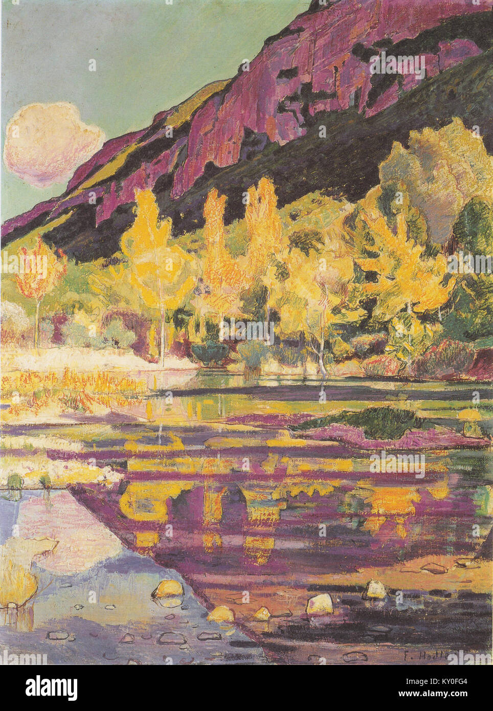 'Am Fuss des Petit Salève' is a landscape painting by Swiss artist ...