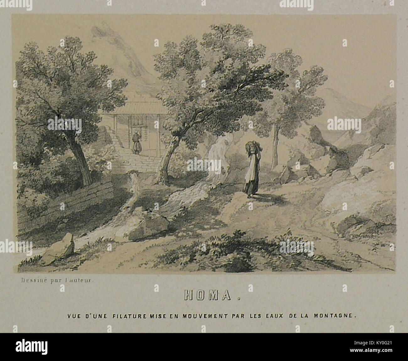 An 1838 artwork by Léon Emmanuel Simon Joseph Laborde showing a ...