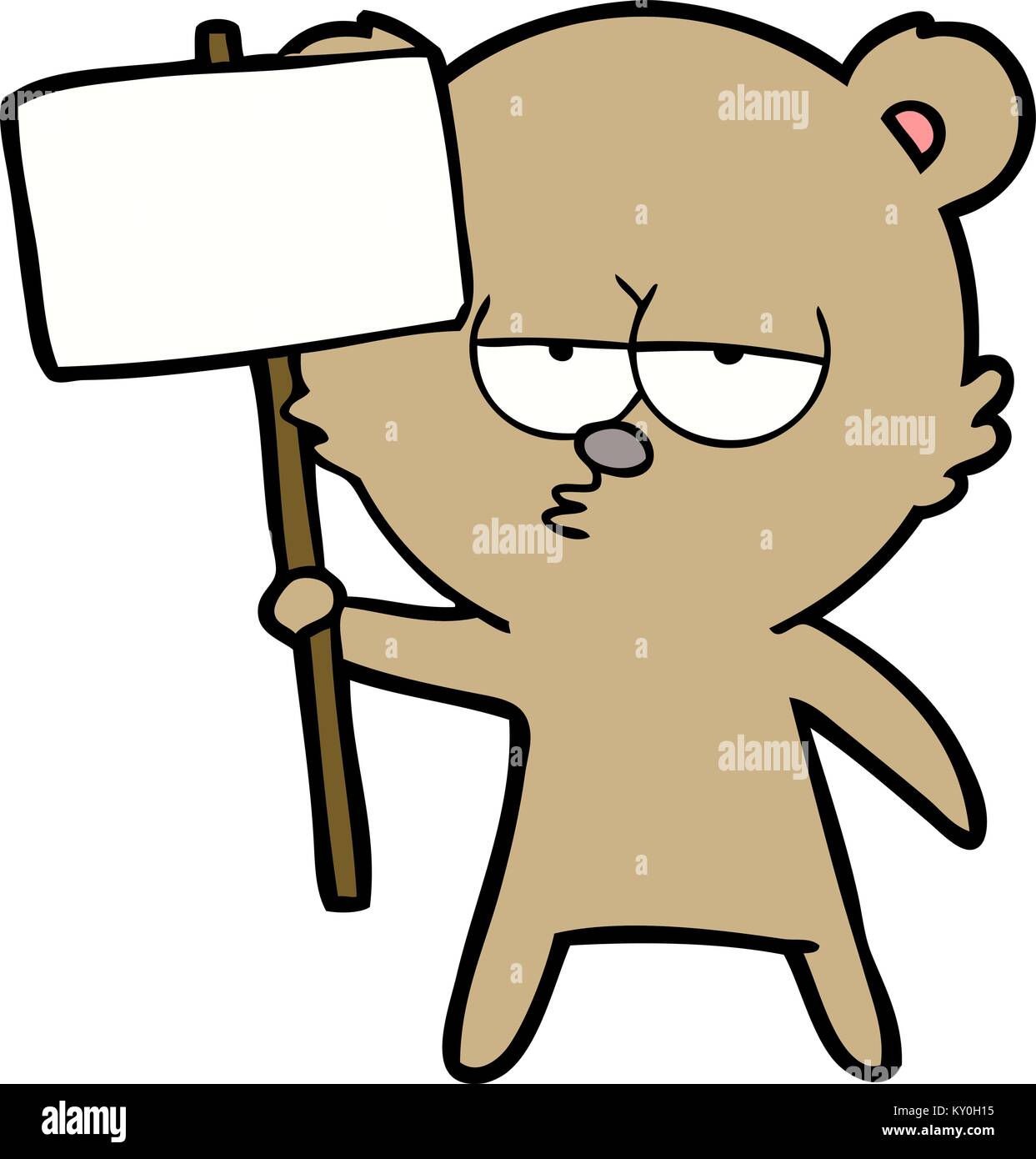 bear cartoon character with protest sign Stock Vector Image & Art - Alamy