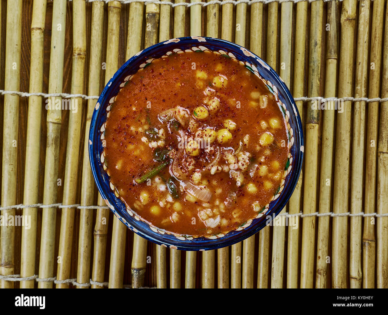Sumak asi, Turkish soup with chickpeas and bulgur Stock Photo - Alamy