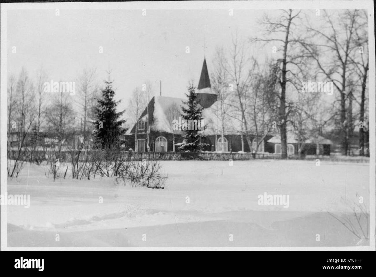 This image depicts Hällefors Church, located in Sweden, highlighting ...