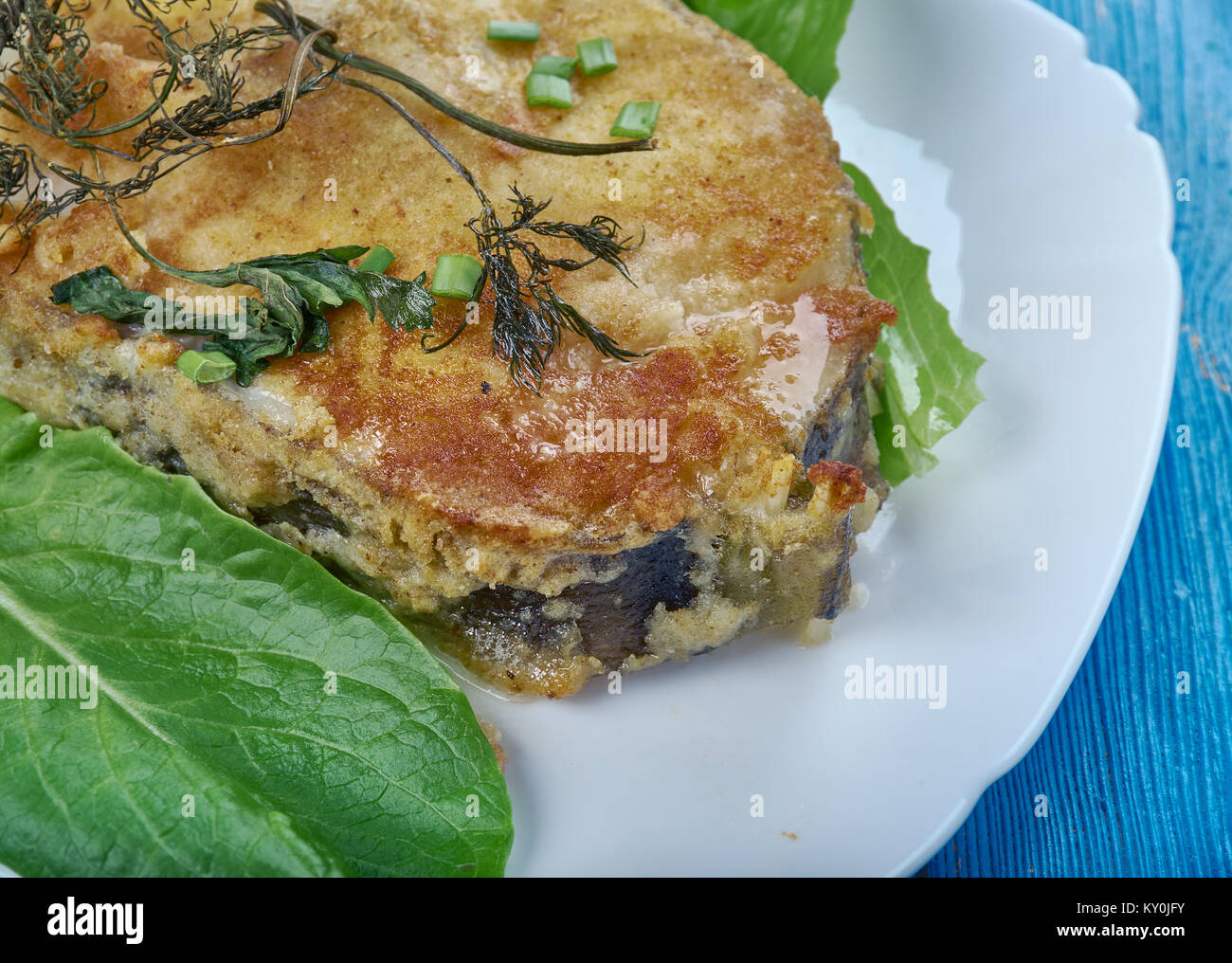 norwegian style cod steak, close up most popular seafood meal in ...