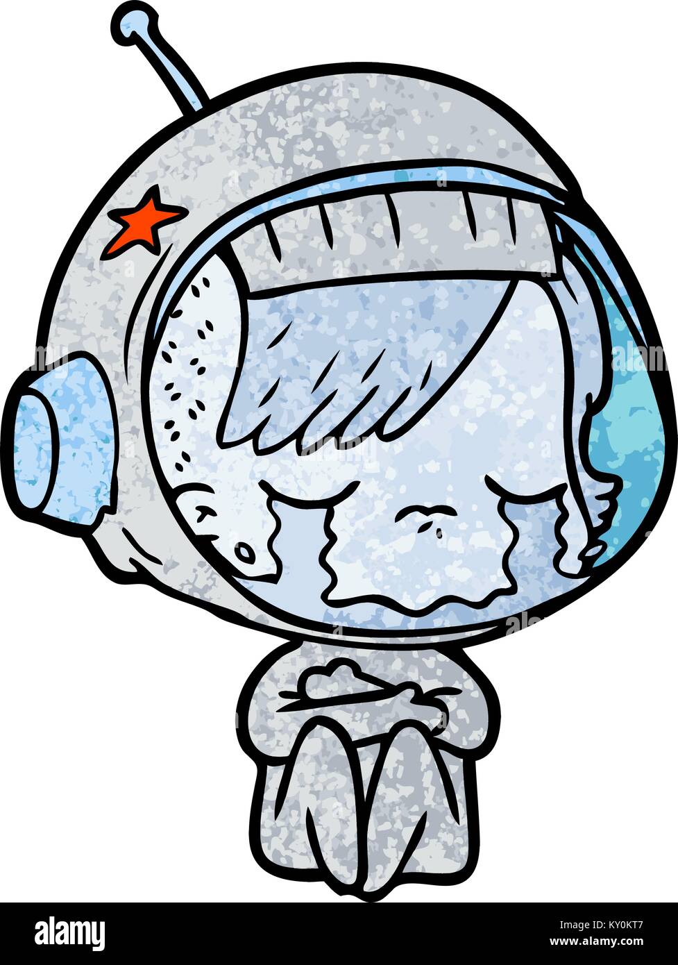 cartoon crying astronaut girl Stock Vector Image & Art - Alamy