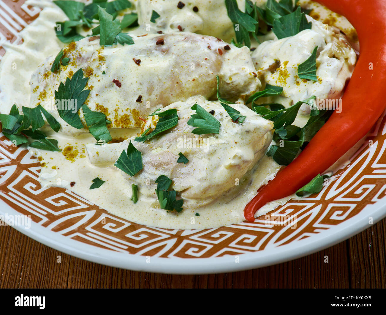 Punjabi Kadhi - Indian sauce with chicken, close up Stock Photo - Alamy