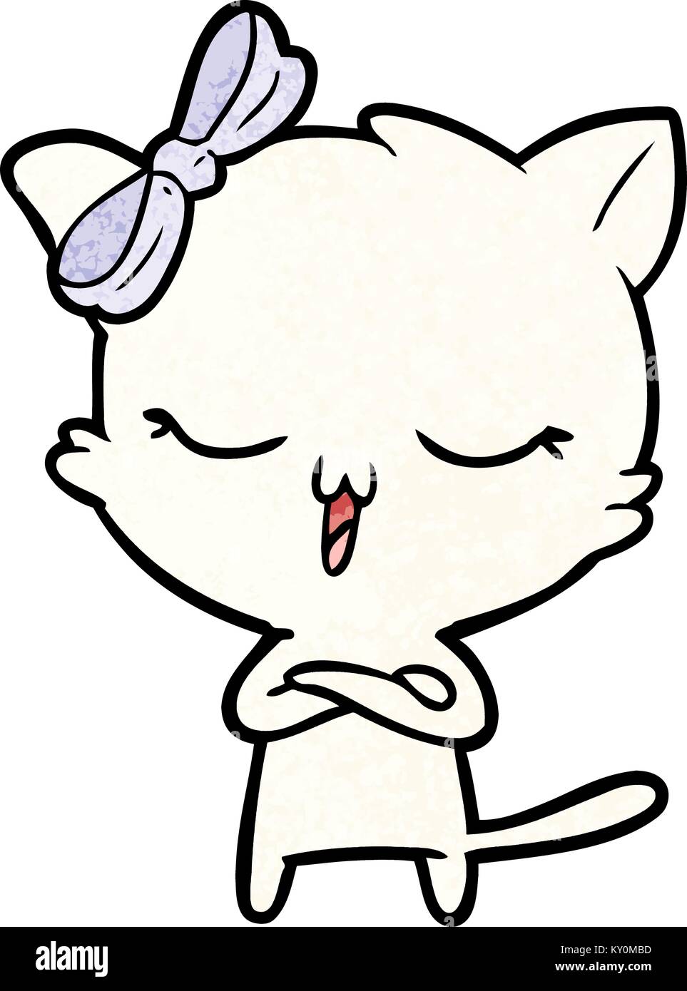 cartoon cat with bow on head Stock Vector Image & Art - Alamy