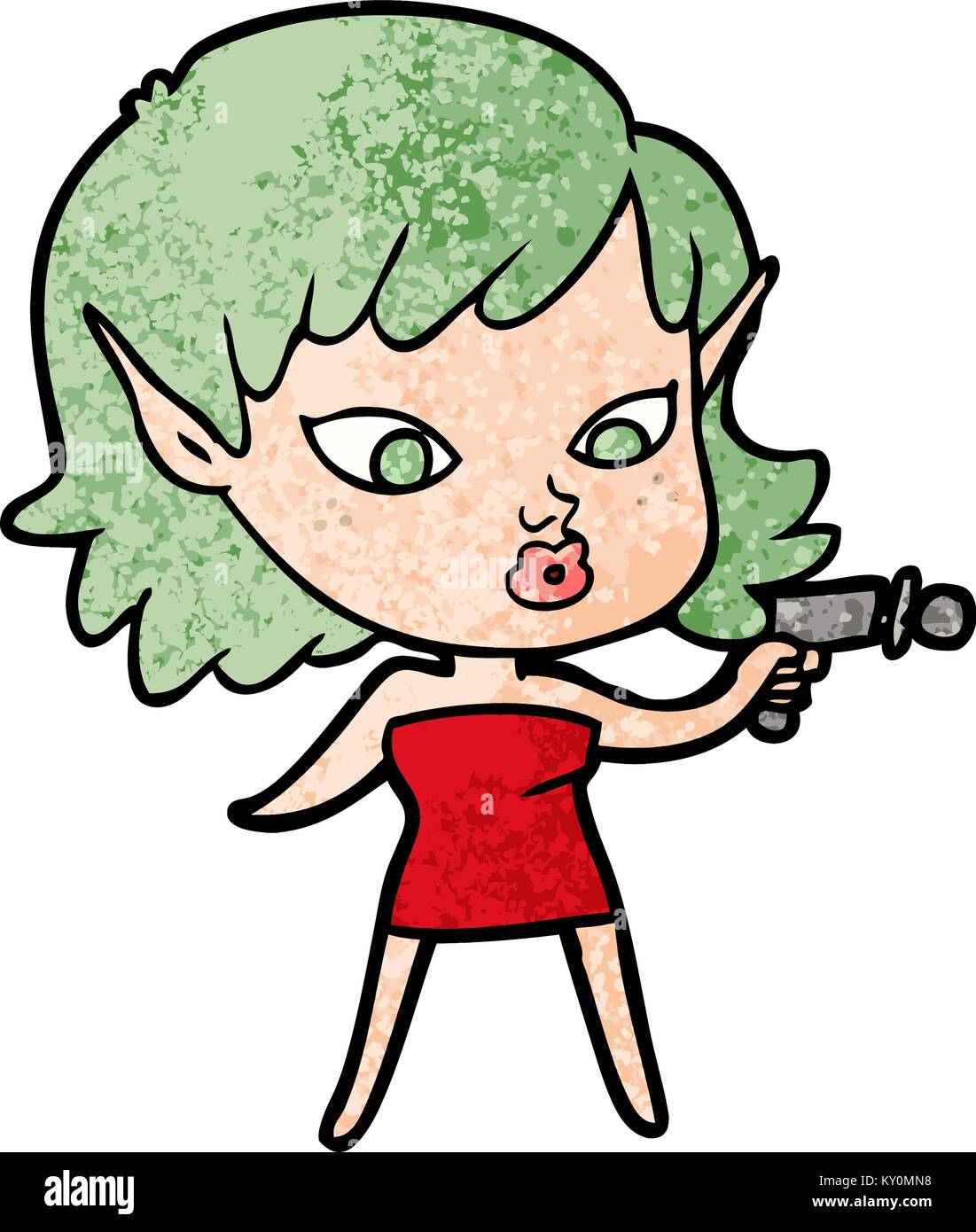 pretty cartoon girl with ray gun Stock Vector Image & Art - Alamy