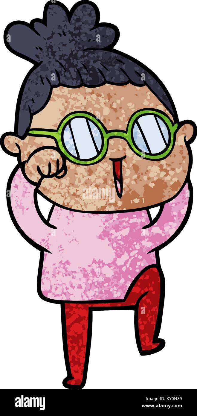 cartoon woman wearing spectacles Stock Vector Image & Art - Alamy