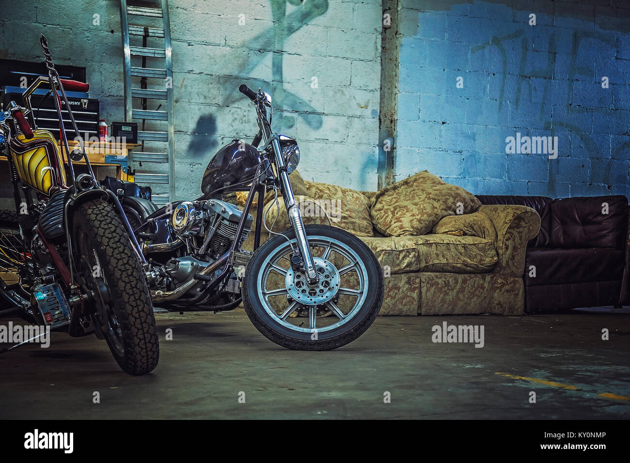 Motorcycle in Shop Stock Photo - Alamy