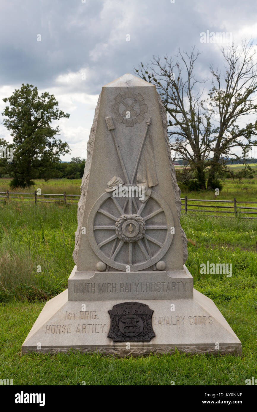 The 9th Michigan Light Artillery - Battery I Monument "Daniels' Battery ...